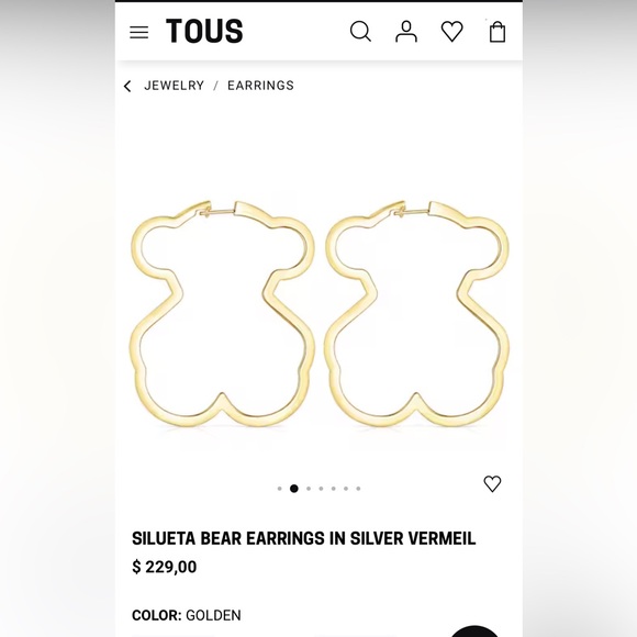 Tous | Jewelry | Authentic Tous Silueta Bear Earrings In Silver Vermeil ...